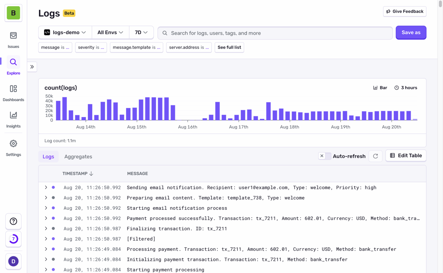 Sentry Logs 一般提供開始（ログはログ…でもついに実用化） - Sentry